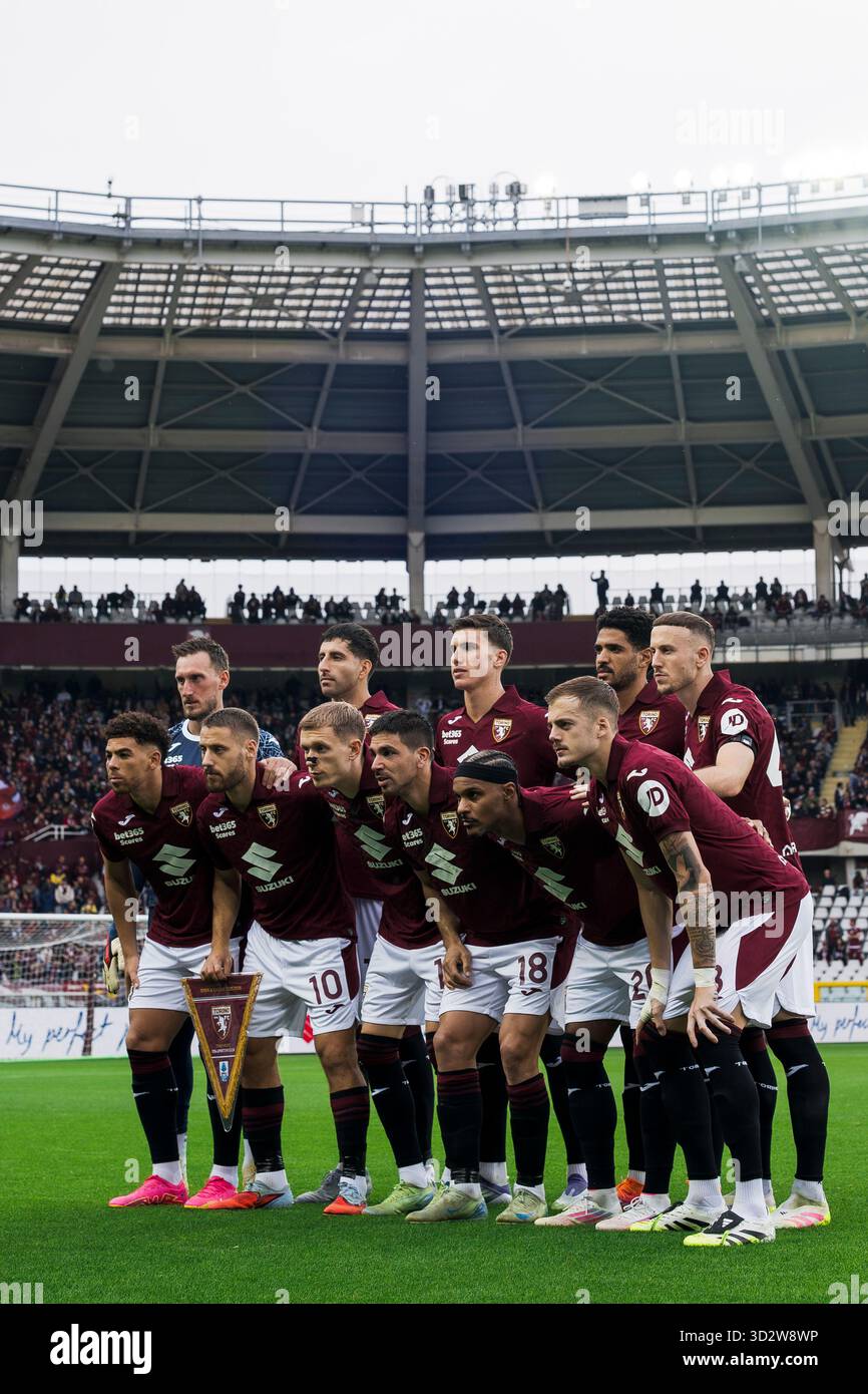 Players of Torino FC pose for a team photo prior to the Serie A ...