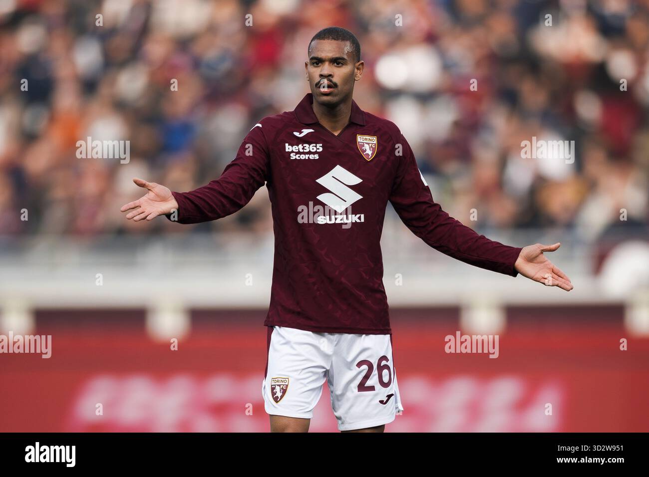 Cyril Ngonge of Torino FC gestures during the Serie A football match ...