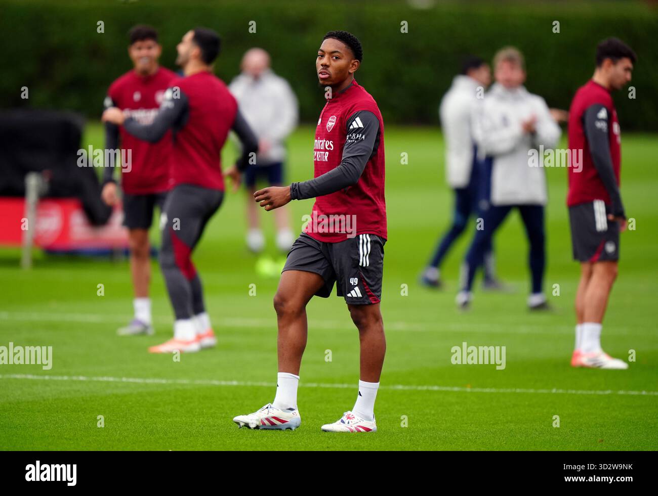 Arsenal's Myles Lewis-Skelly during a training session at the Sobha ...