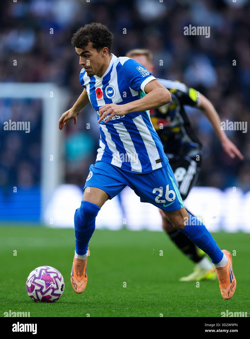 Brighton and Hove Albion's Yasin Ayari in action during the Premier ...