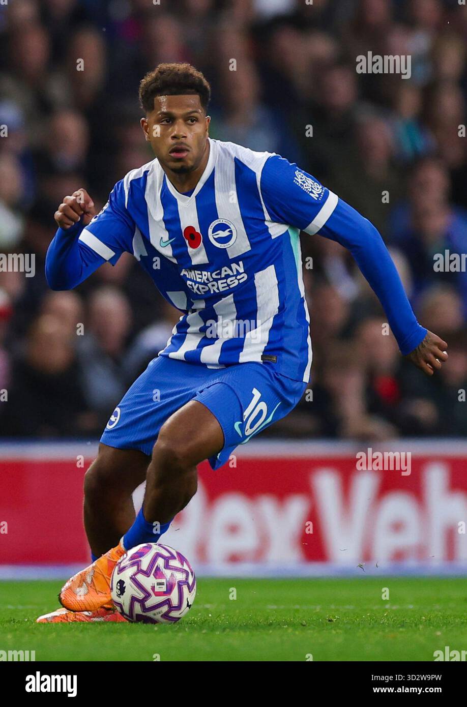 Brighton and Hove Albion's Georginio Rutter in action during the ...