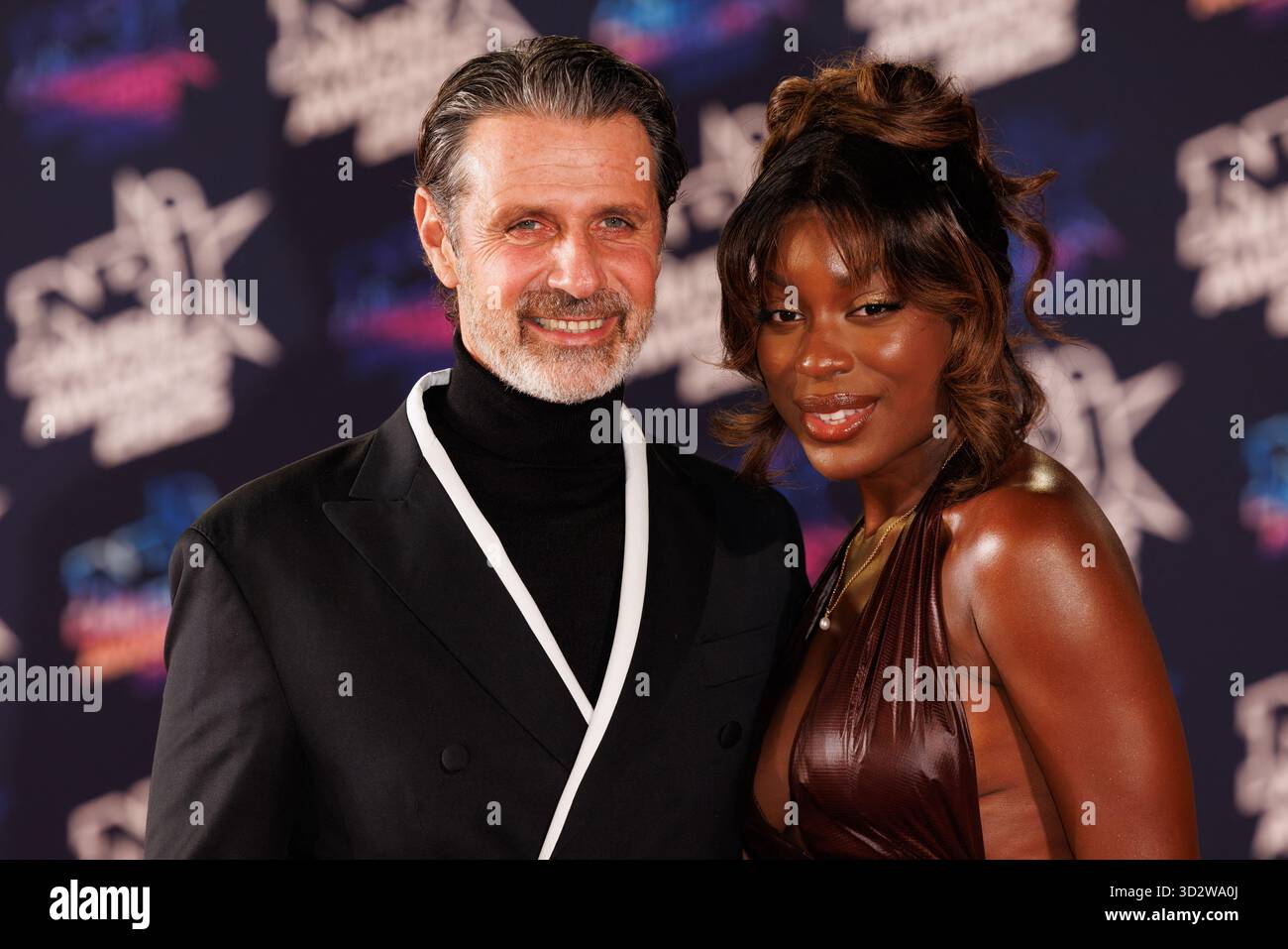Patrick Mouratoglou and Linda Nobat attend the 27th NRJ MUSIC AWARDS at ...