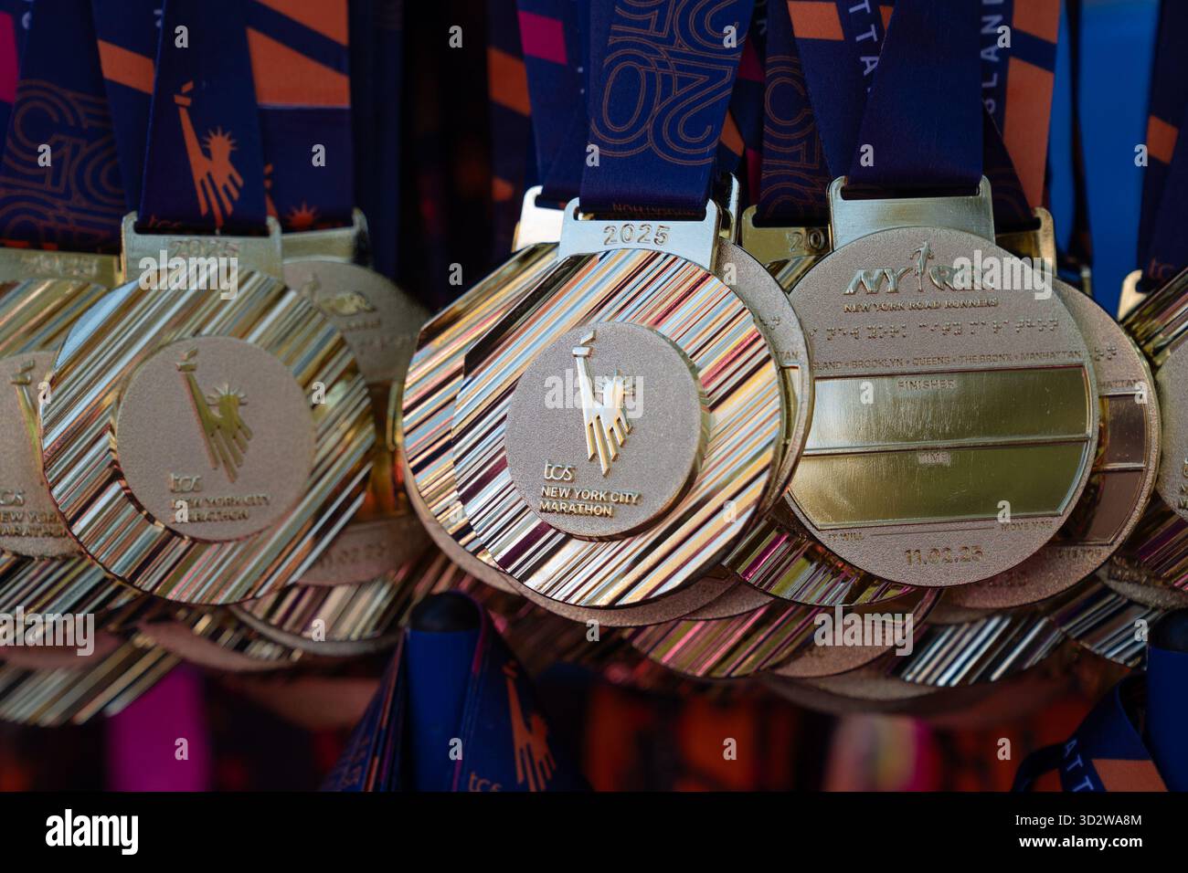 View of medal for finishers of NYC TCS Marathon on display in Central ...