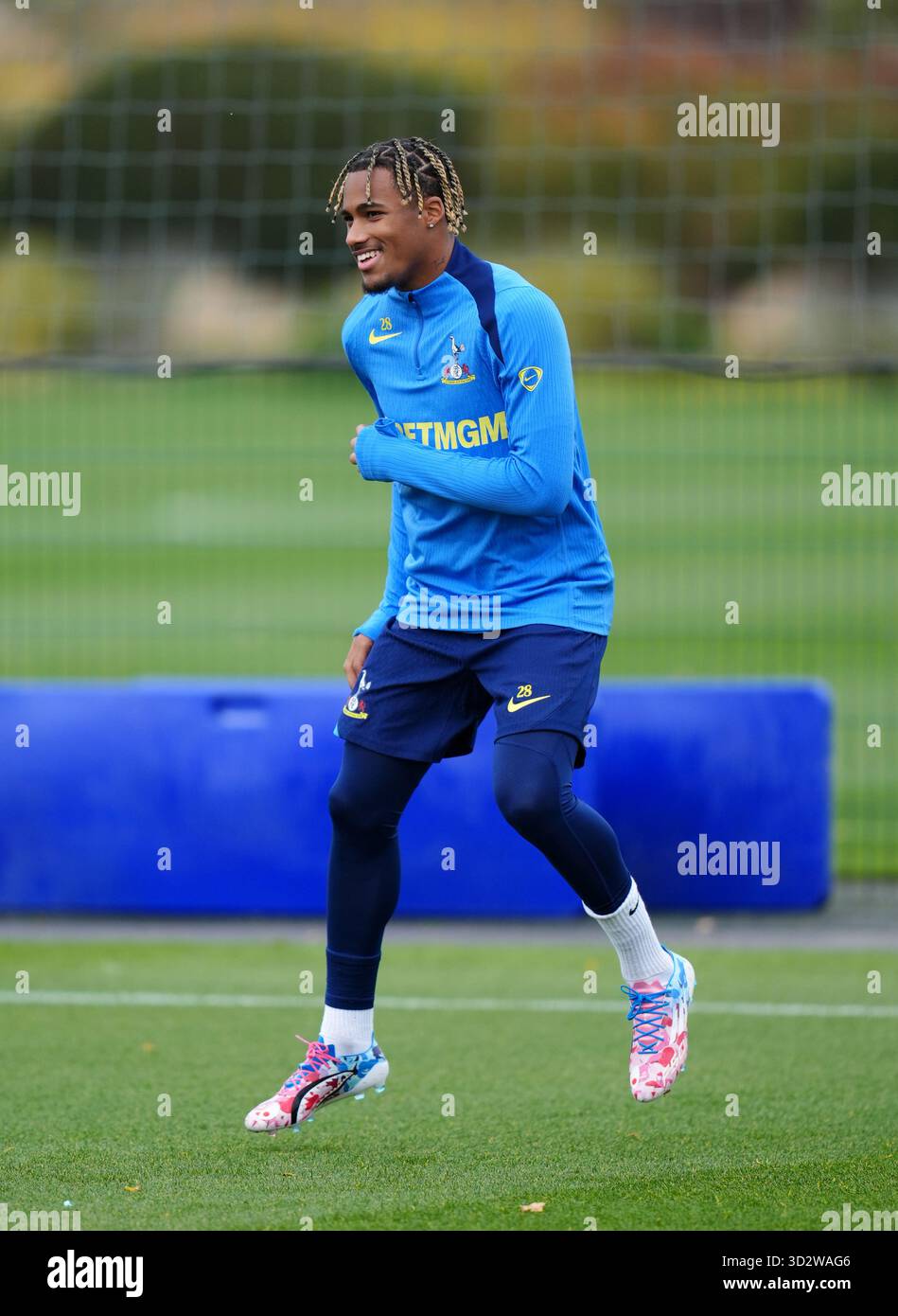 Tottenham Hotspur's Wilson Odobert during a training session at the ...