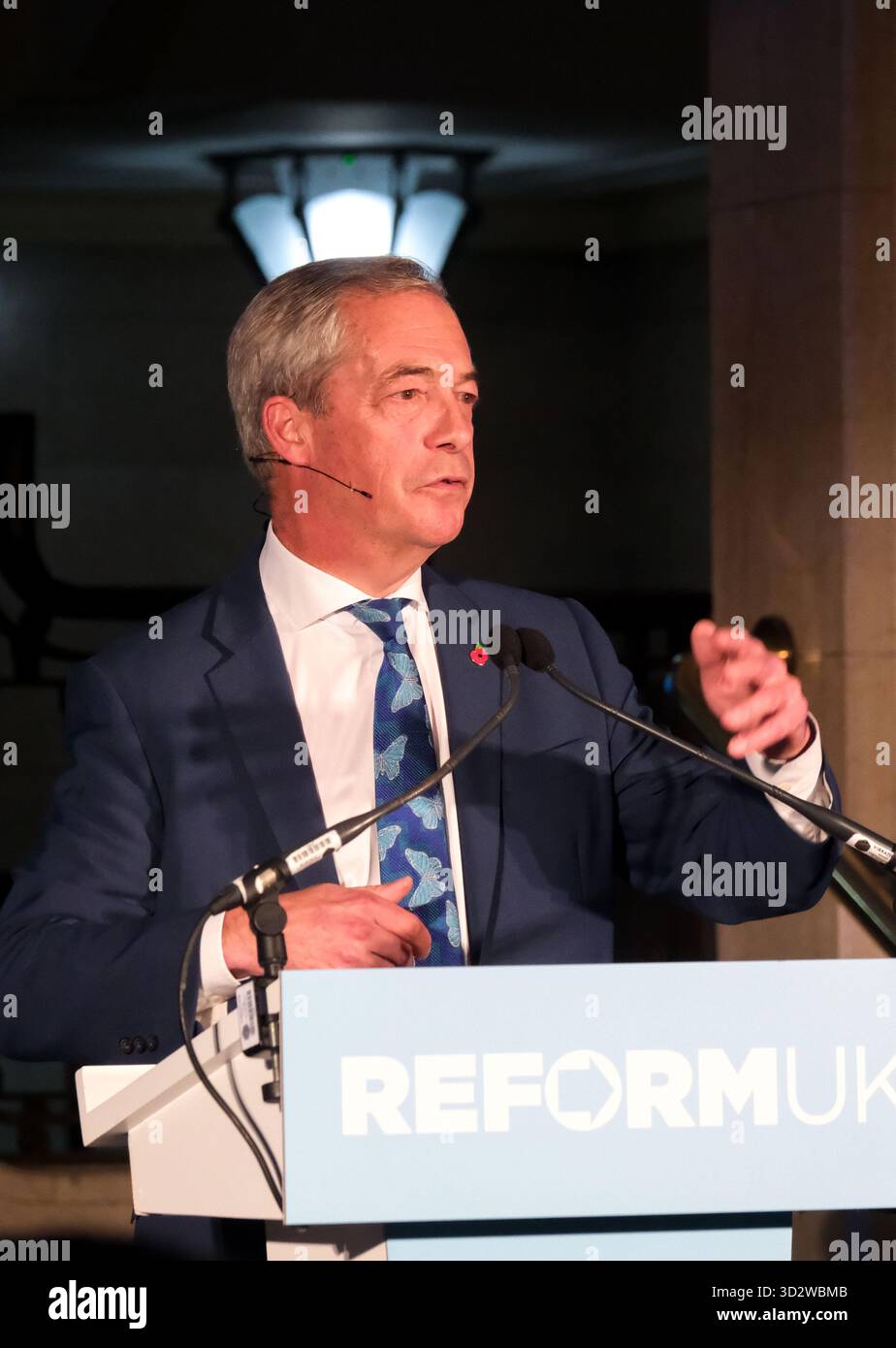 Banking Hall, 14 Cornhill, London, UK. 3rd Nov 2025. Reform Party UK ...