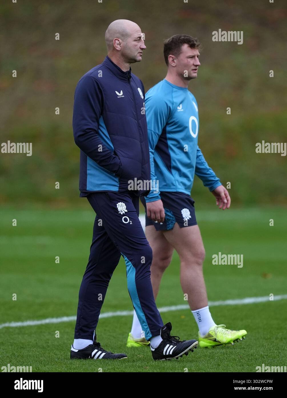 England head coach Steve Borthwick (left) with Fraser Dingwall during ...