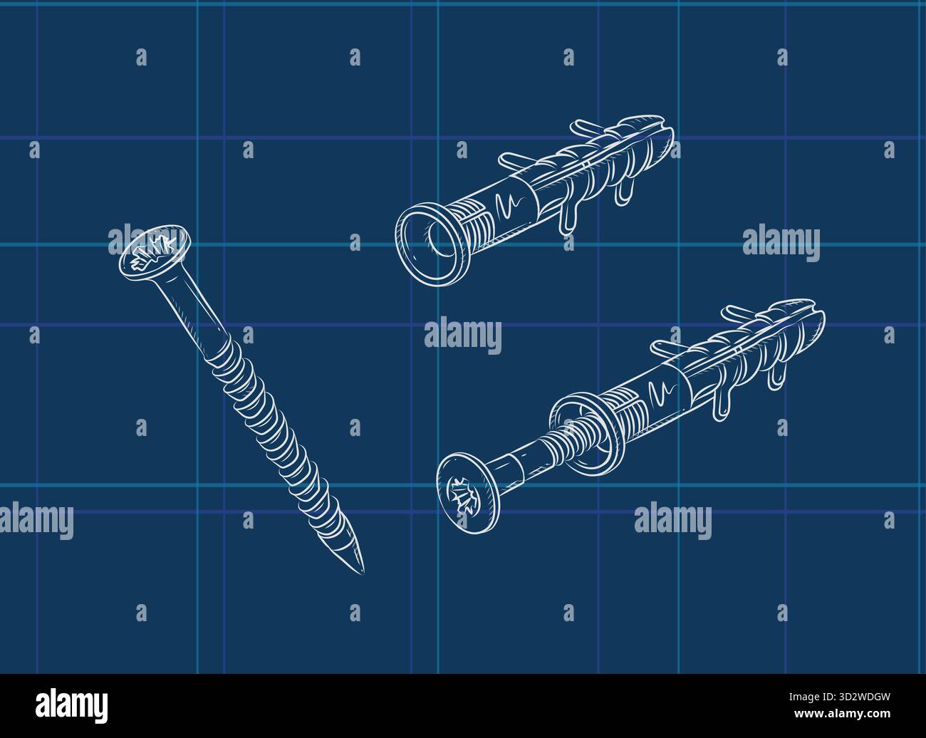 Dowel screw composition drawing hi-res stock photography and images - Alamy