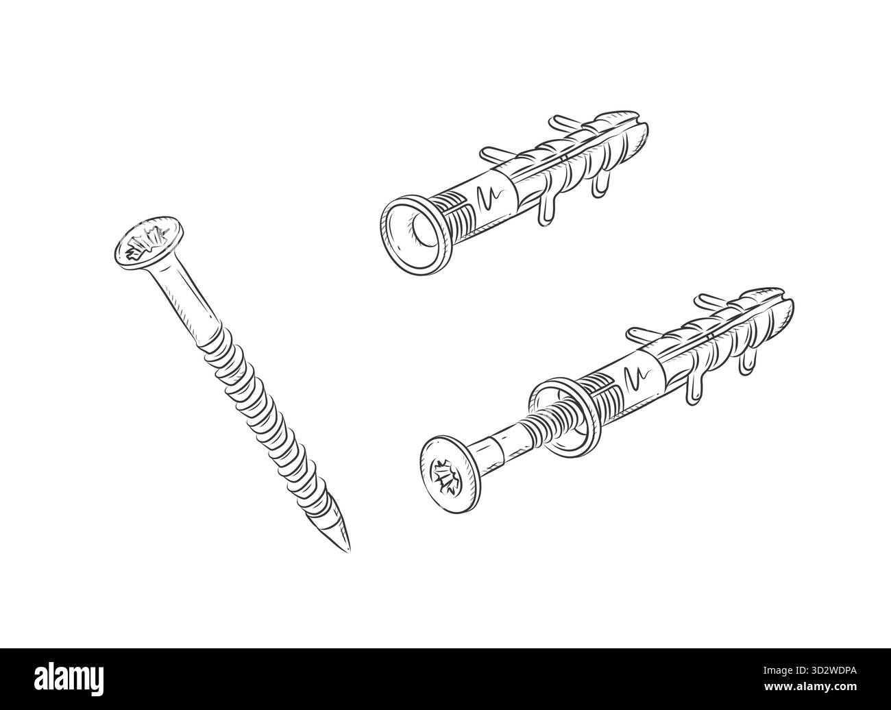 Dowel screw composition drawing hi-res stock photography and images - Alamy