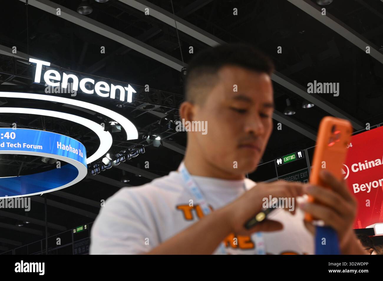 Tencent, a Chinese FinTech company display at Hong Kong FinTech Week on ...