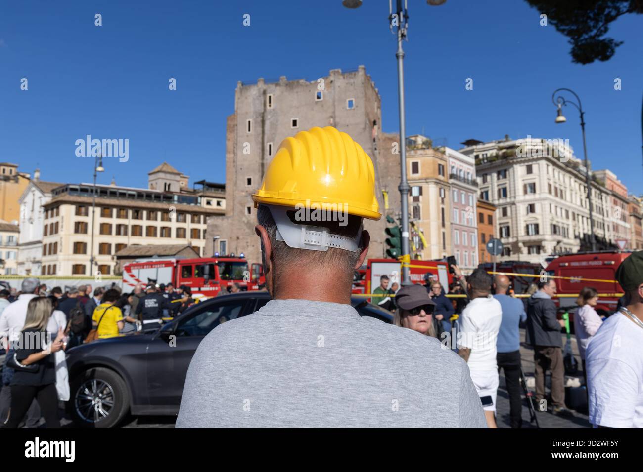 Partial collapse of the Torre dei Conti on Via dei Fori Imperiali ...