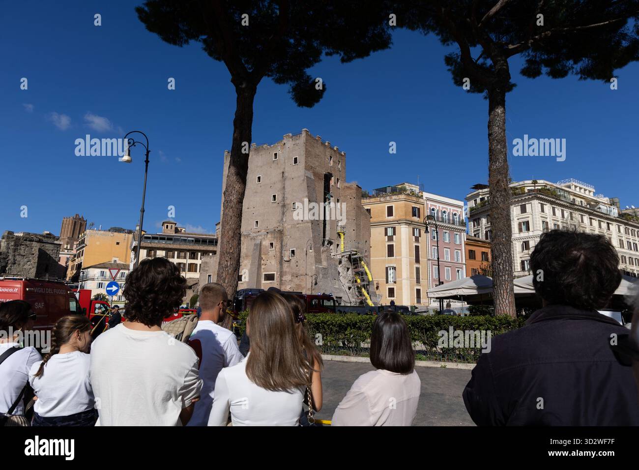 Partial collapse of the Torre dei Conti on Via dei Fori Imperiali ...