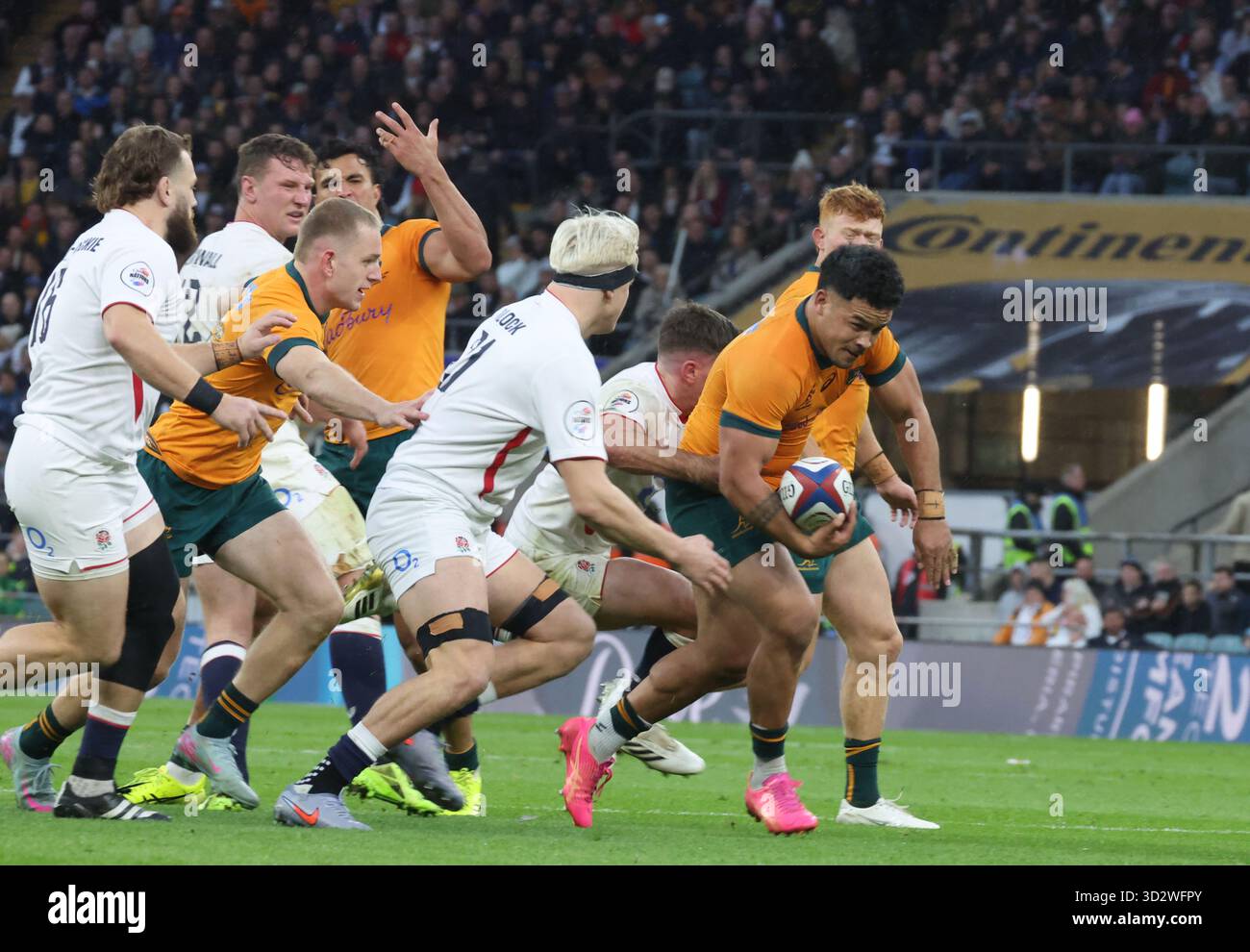 Australi's Hunter Paisami(Harlequin Rugby Club) in action during ...