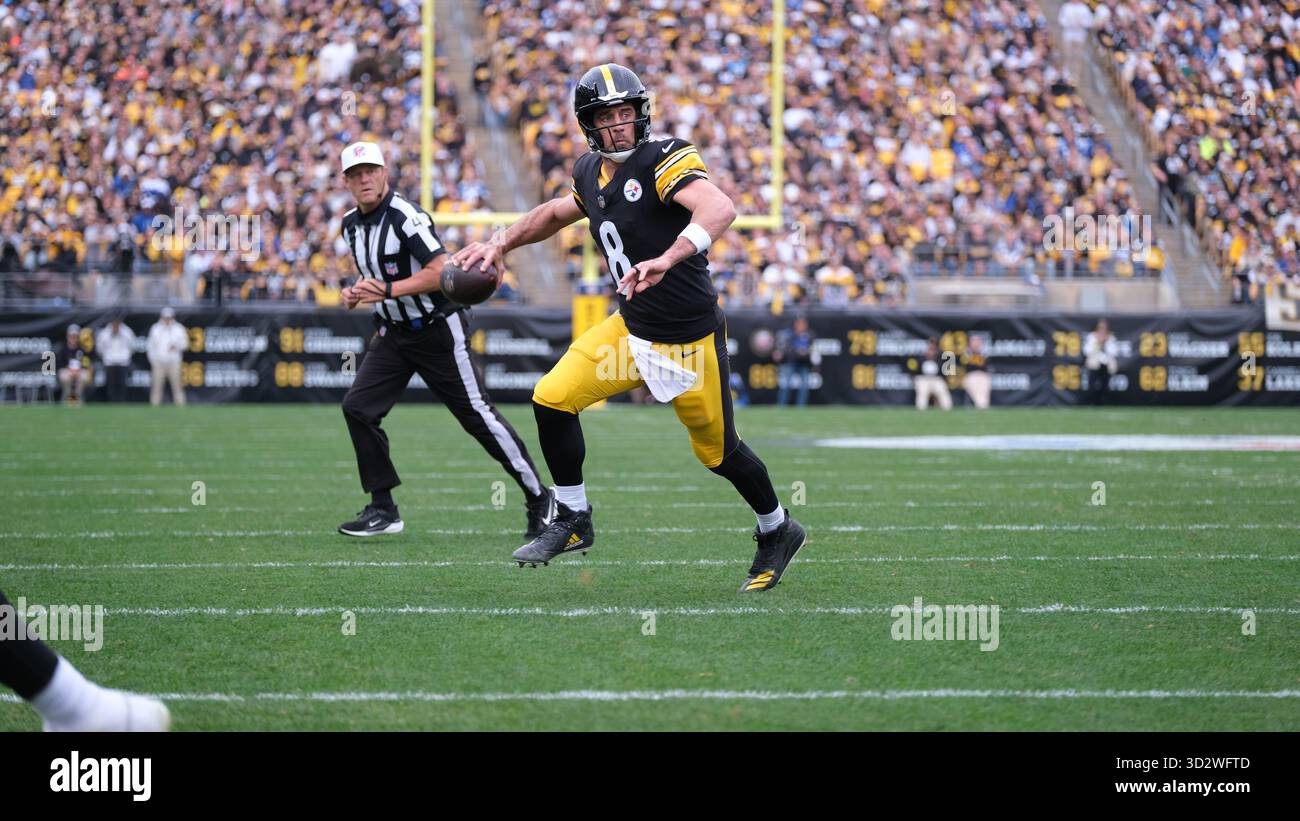 Nov 2, 2025: Aaron Rodgers #8 during the 2025 Steelers vs Colts game in ...