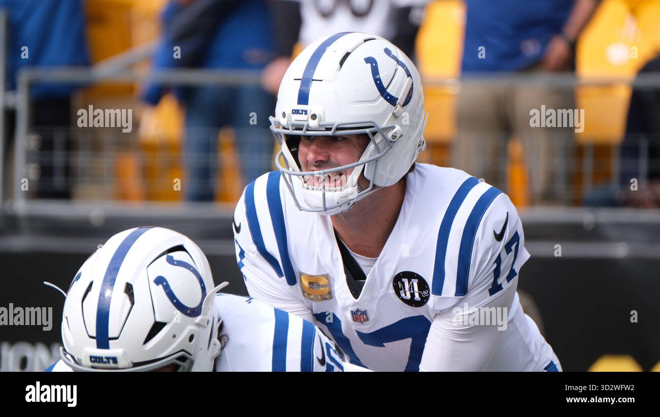 Nov 2, 2025: Daniel Jones #17 during the 2025 Steelers vs Colts game in ...