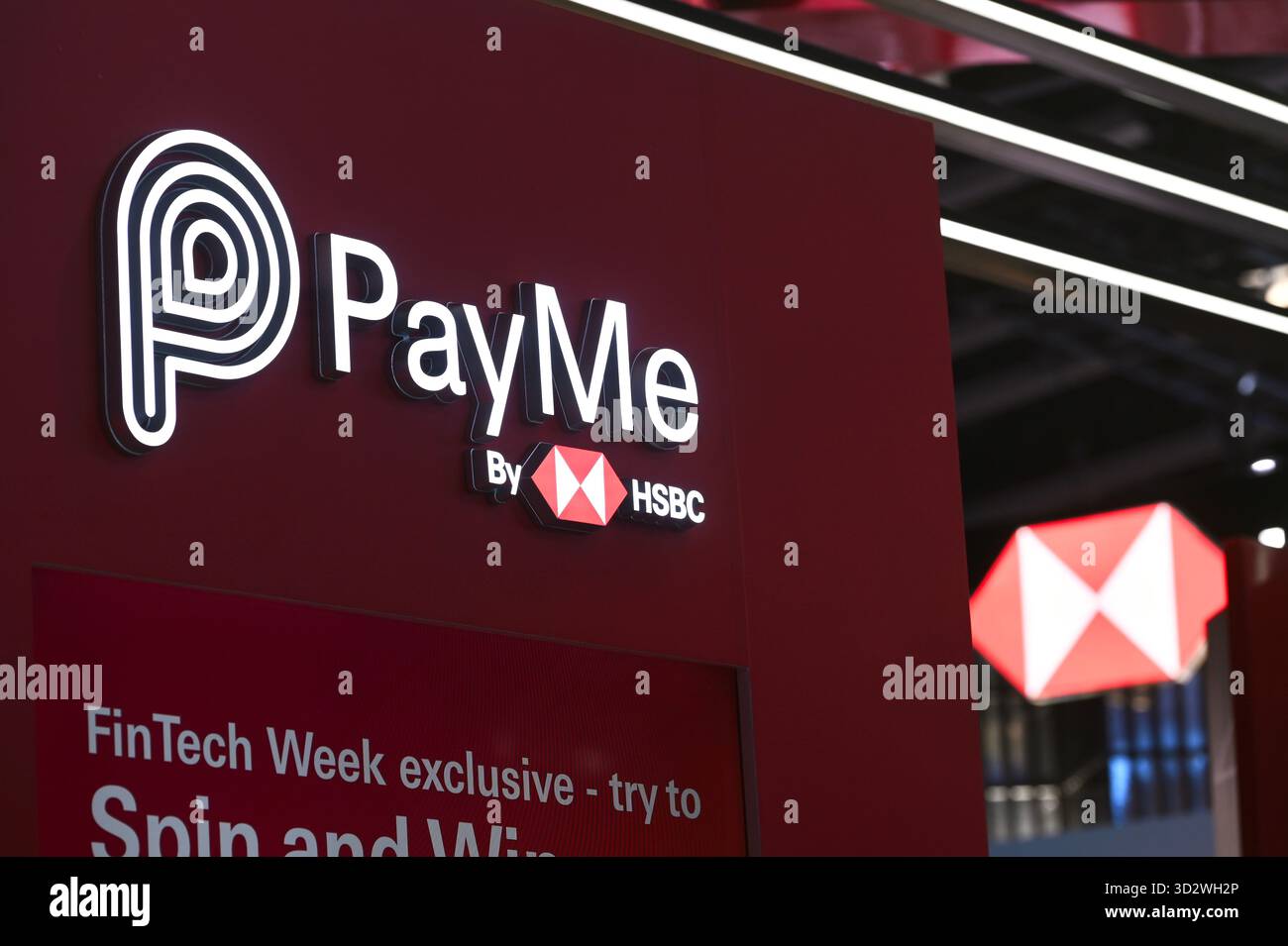 PayMe, The Hongkong and Shanghai Banking Corporation Limited (HSBC) platform display at Hong ...