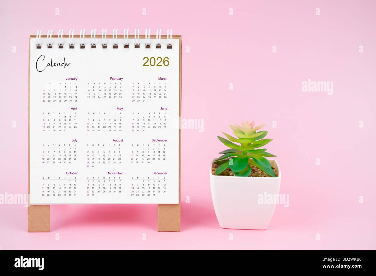 Minimalist 2026 yearly calendar hi-res stock photography and images - Alamy