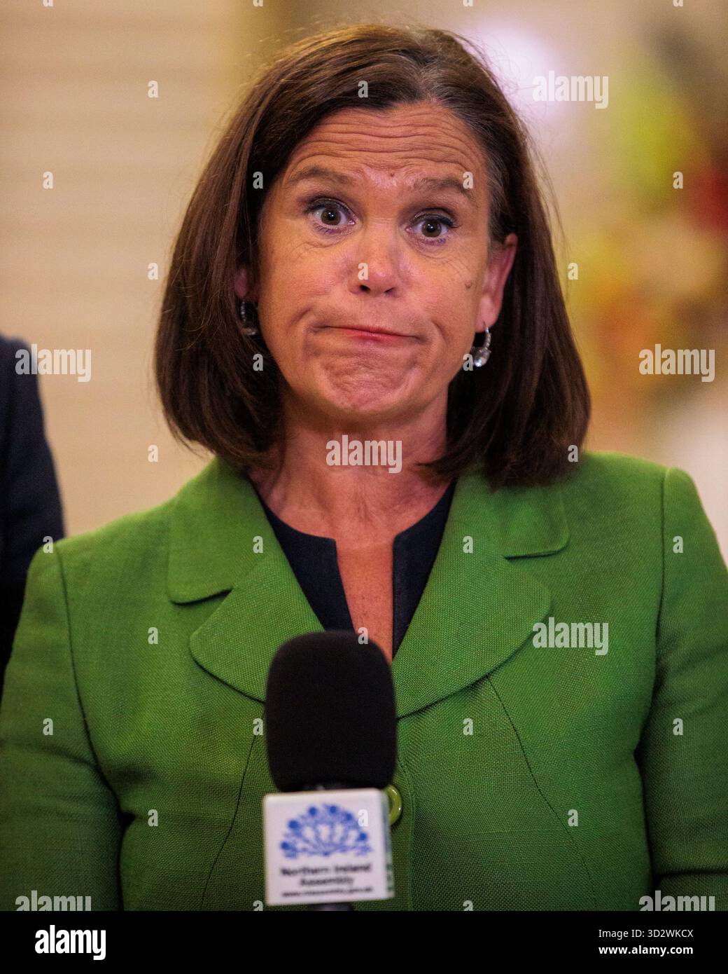 Sinn Fein party president Mary Lou McDonald during a press conference ...
