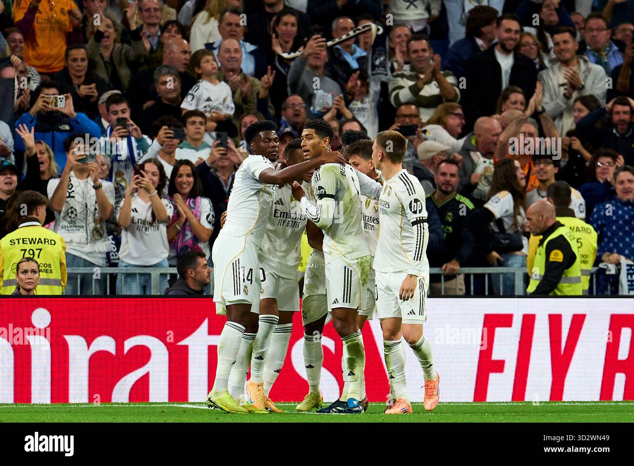 Kylian Mbappe of Real Madrid CF celebrates his goal during the LALIGA ...