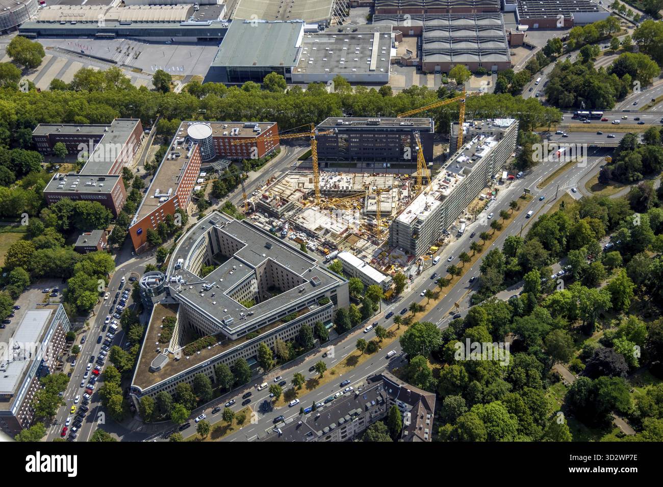 Aerial view, Berswordt-Quartier building complex construction site ...