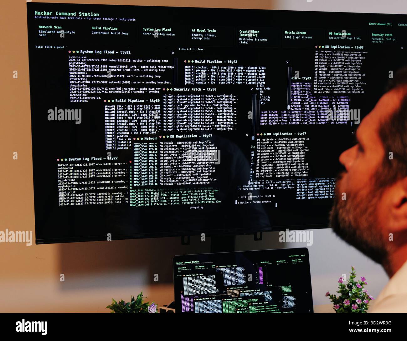 White Hat Cybersecurity Analyst Researcher Conducting Penetration Test ...