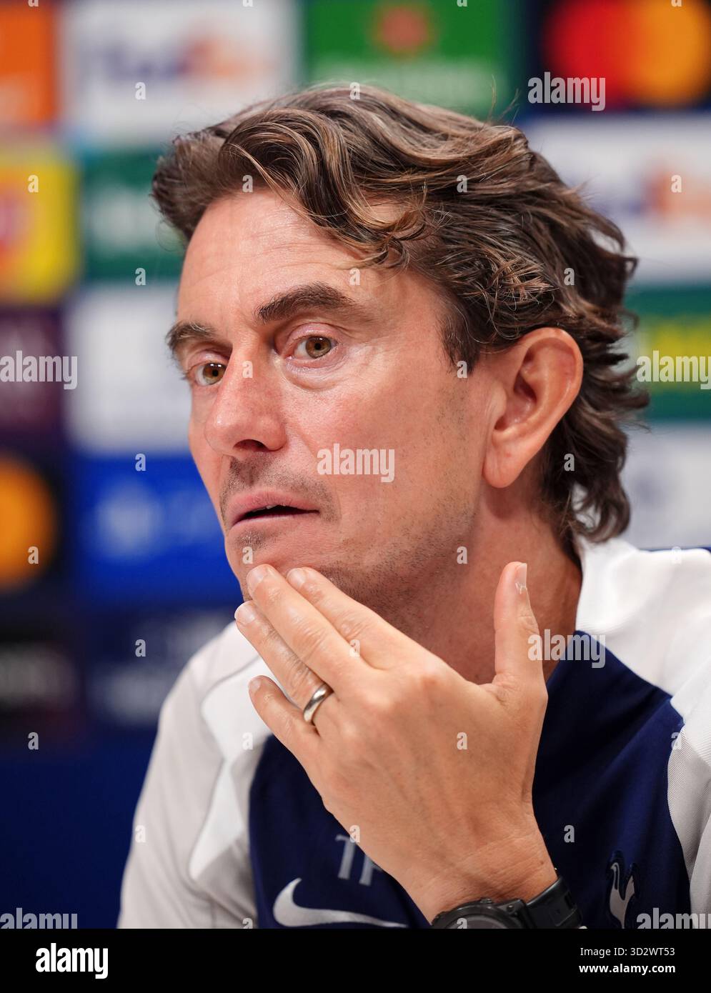 Tottenham Hotspur manager Thomas Frank during a press conference at the ...