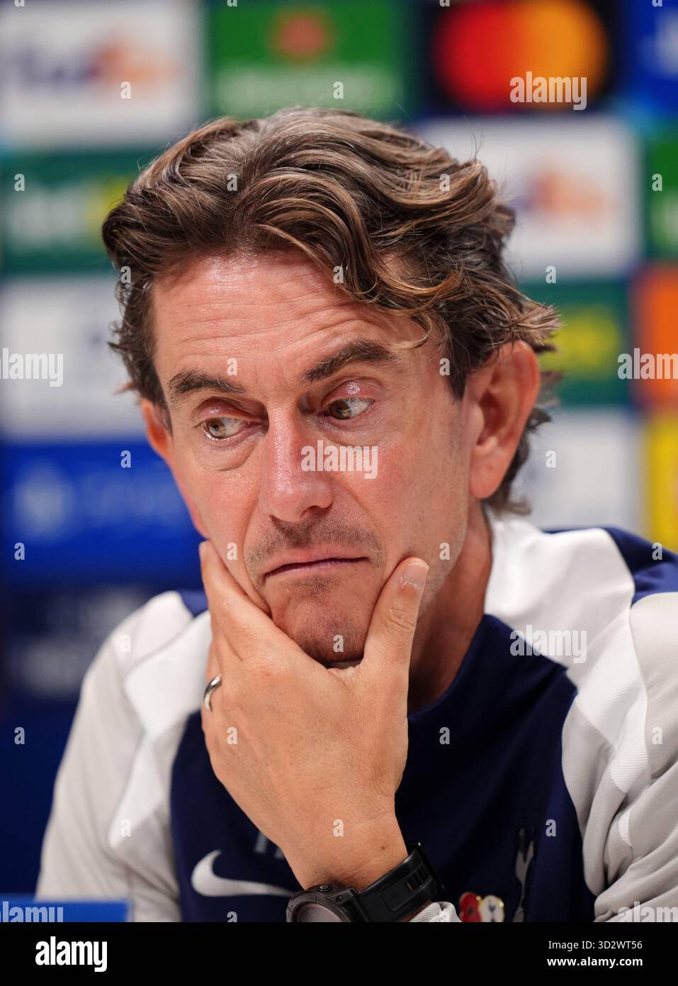 Tottenham Hotspur manager Thomas Frank during a press conference at the ...