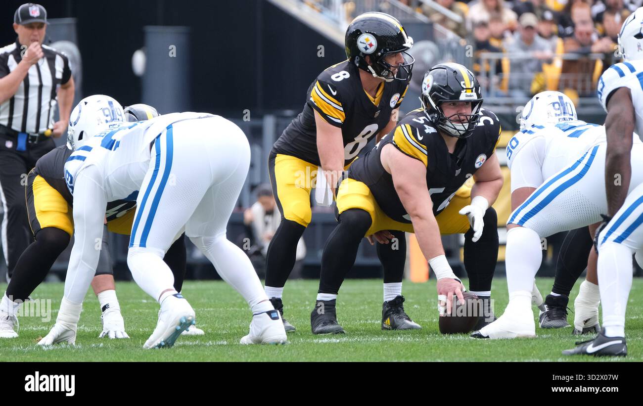 Nov 2, 2025: Aaron Rodgers #8 during the 2025 Steelers vs Colts game in ...