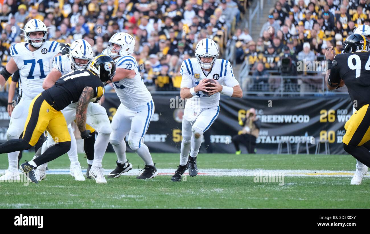 Nov 2, 2025: Daniel Jones #17 during the 2025 Steelers vs Colts game in ...