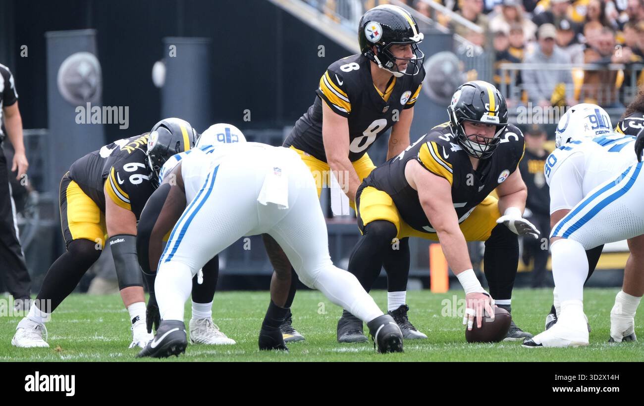 Nov 2, 2025: Aaron Rodgers #8 during the 2025 Steelers vs Colts game in ...