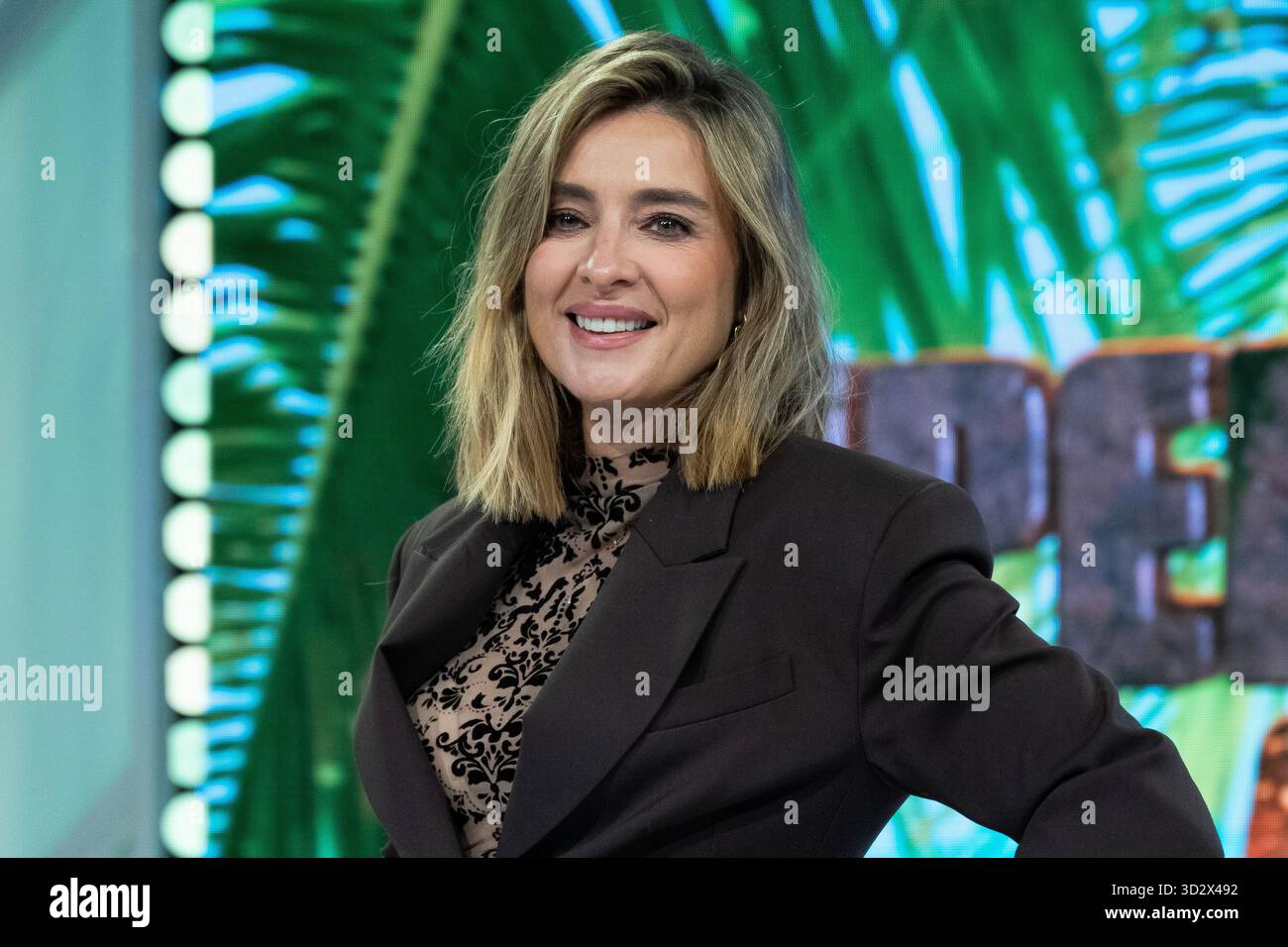 Presenter Sandra Barneda duringa media conference after the end of ...