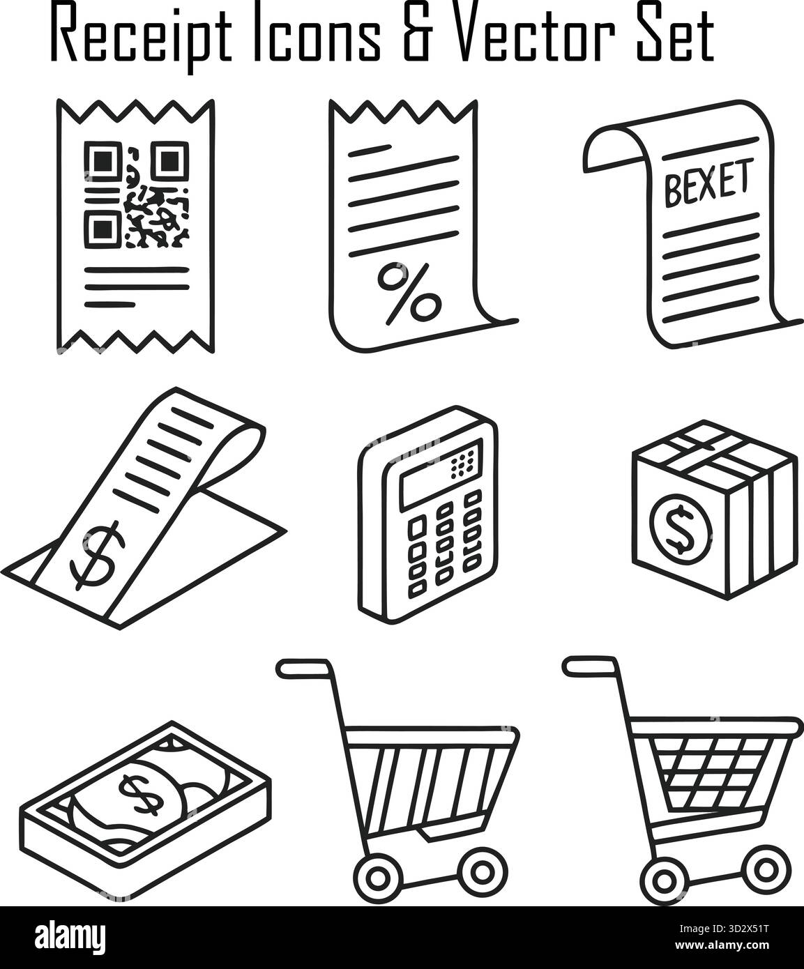 Payment receipt invoice template Cut Out Stock Images & Pictures - Alamy