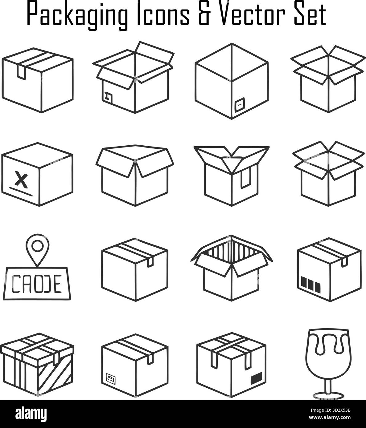 Open cardboard box eco Stock Vector Images - Alamy