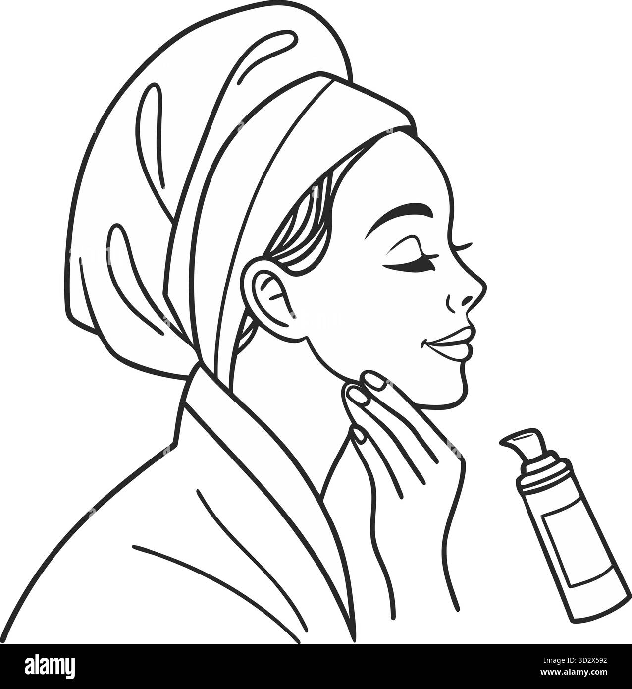 Skin hydration routine Black and White Stock Photos & Images - Alamy