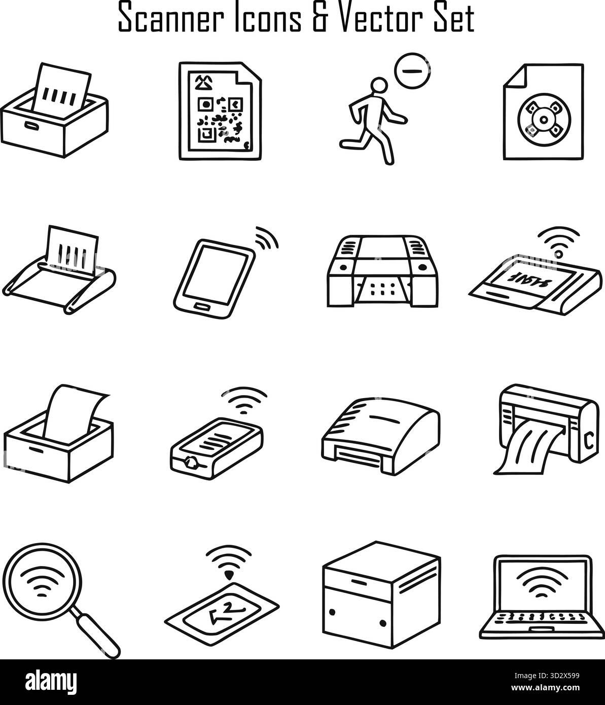 Scanner Icons Illustration for Office, Technology, and Document ...
