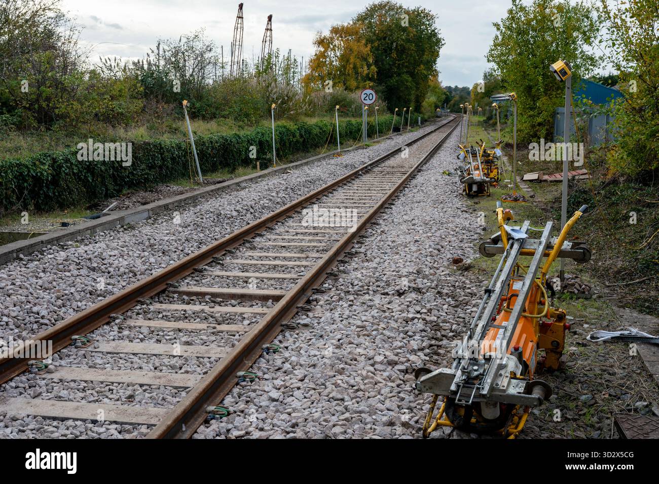 New railway track Melton Suffolk UK Stock Photo - Alamy