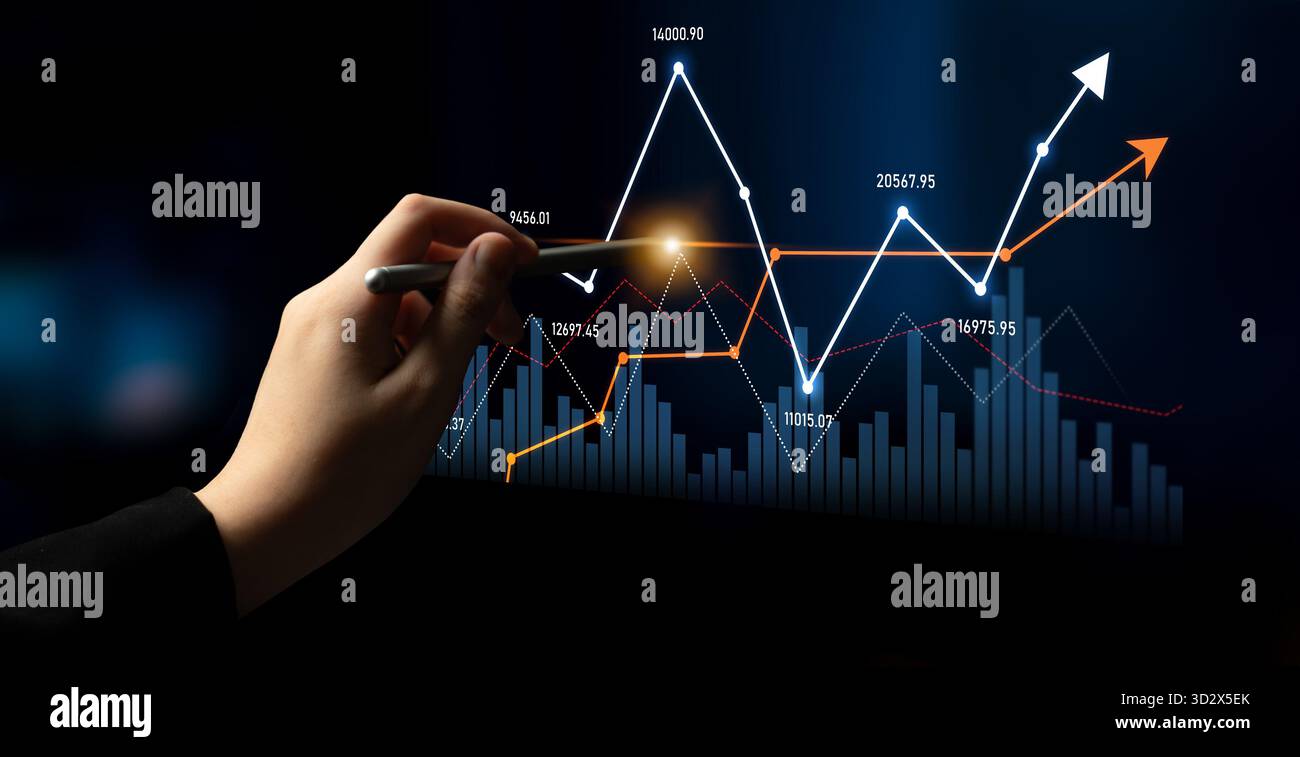 Digital candlestick chart highlights hi-res stock photography and ...