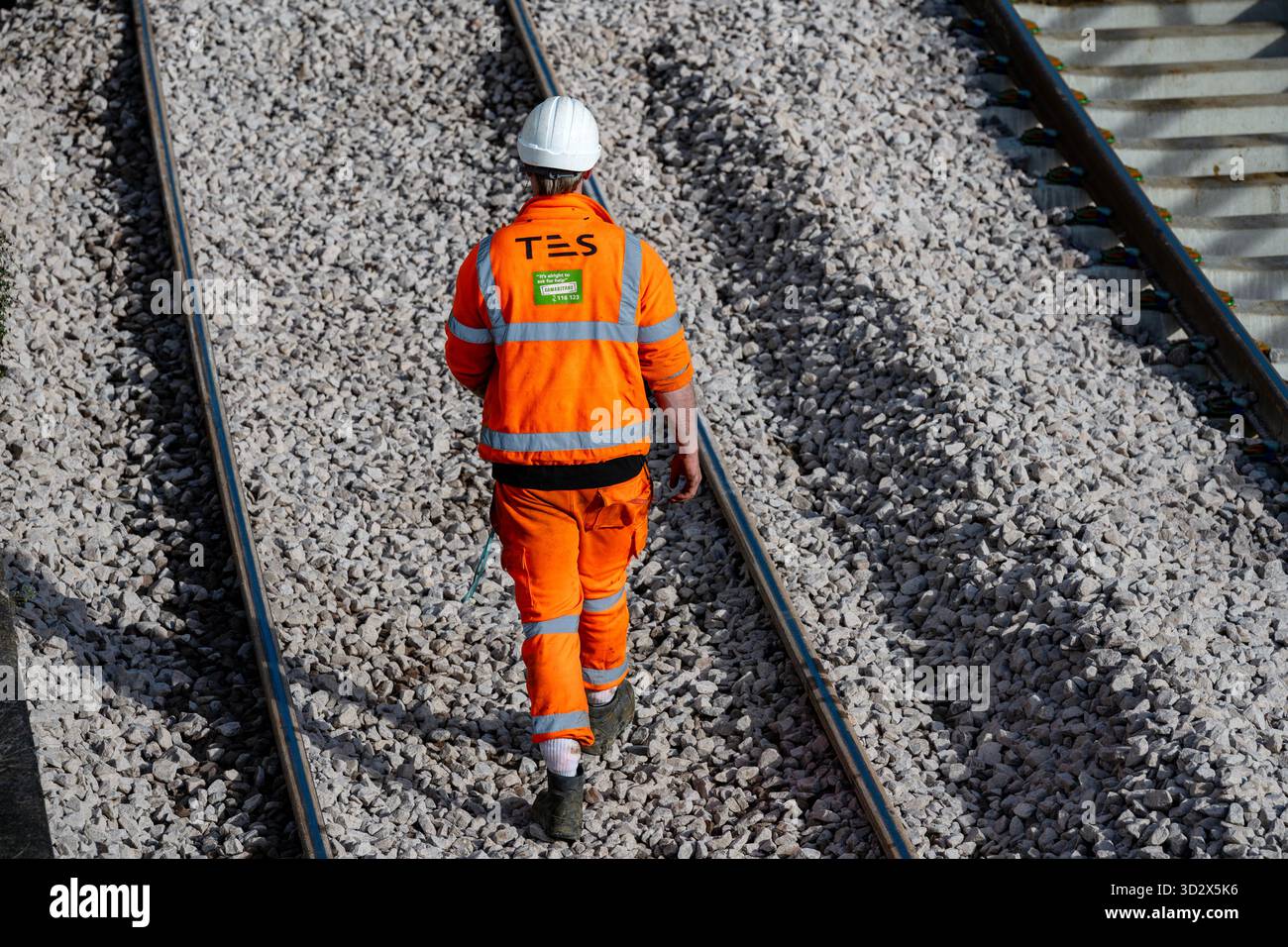 Track replacement on the East Suffolk branch line Suffolk Stock Photo ...