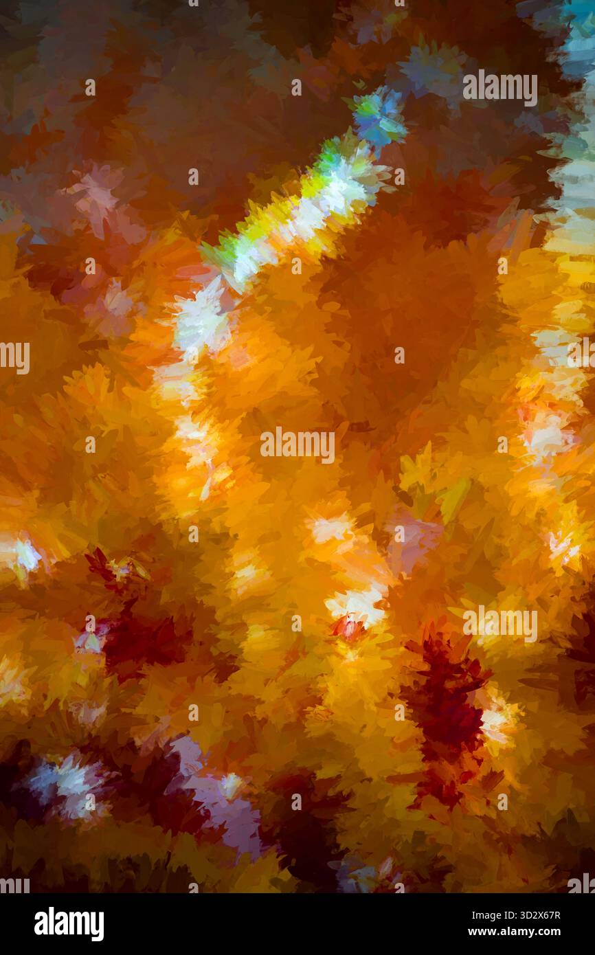 A radiant abstract composition that captures the sensation of walking ...