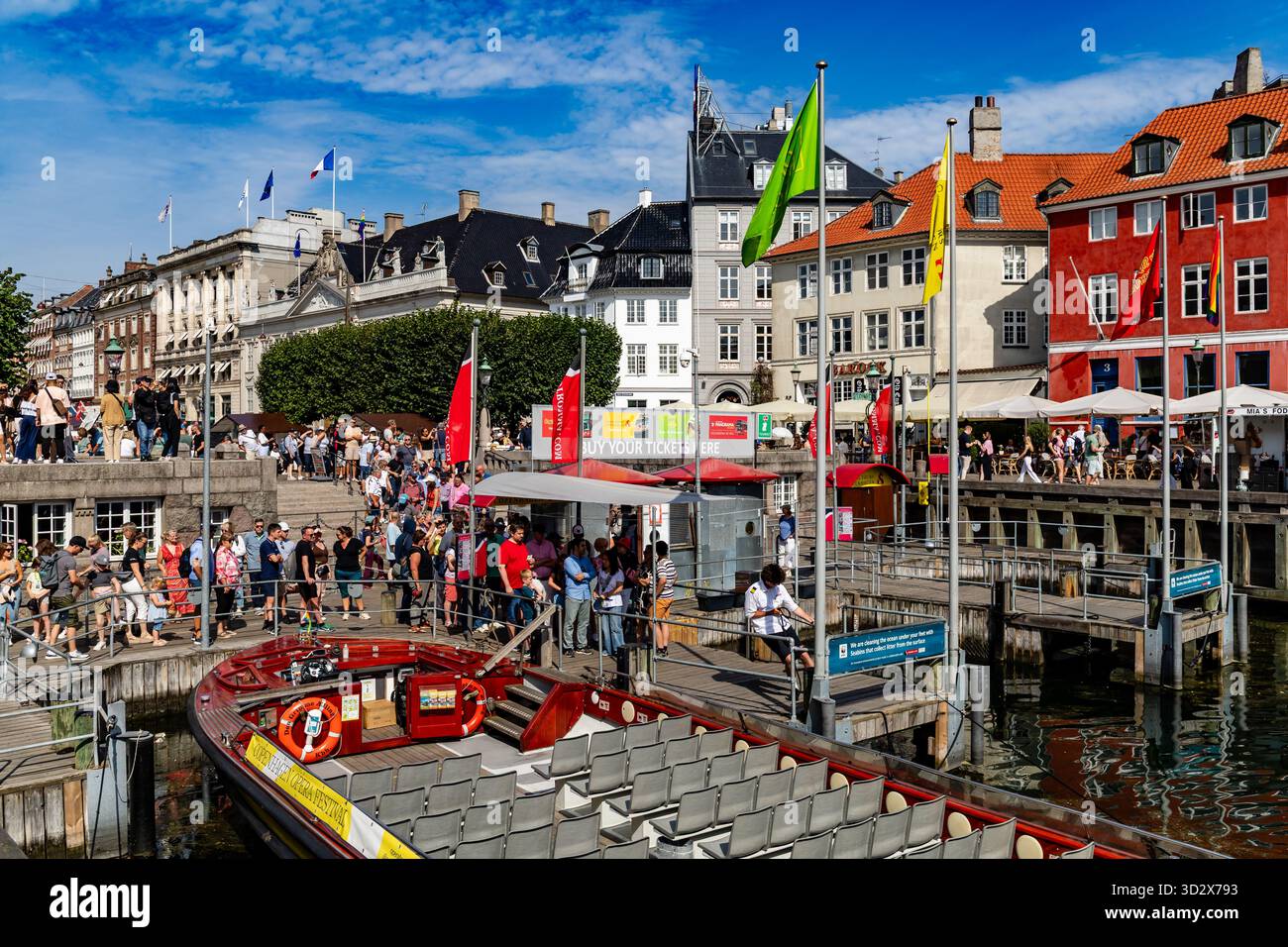 Copenhagen, Denmark-August 14, 2025: Tourists Boarding Canal Boat In ...