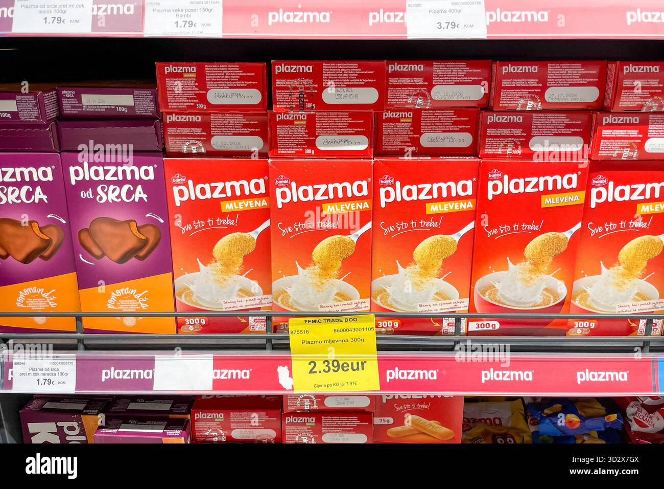 Bar, Montenegro, 17 October 2025, Plazma cookies sweets snacks on the ...