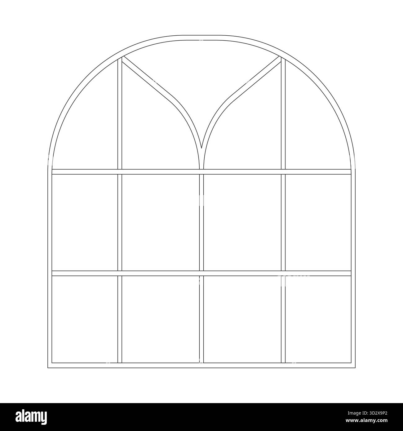 Arched vintage old window Cut Out Stock Images & Pictures - Alamy