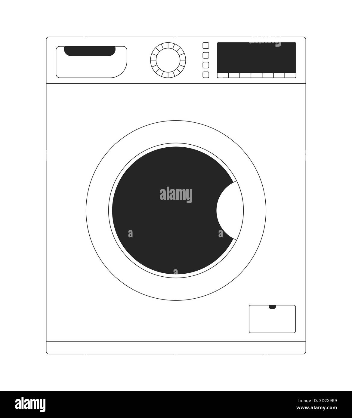 Front-load washing machine 2D line object Stock Vector Image & Art - Alamy