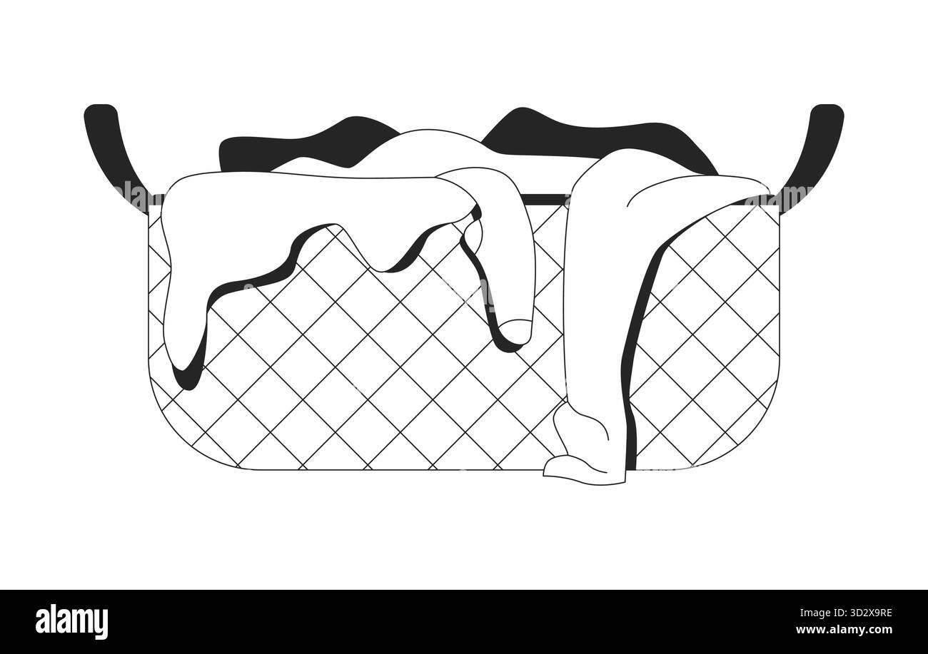Overflowing laundry basket 2D line object Stock Vector Image & Art - Alamy