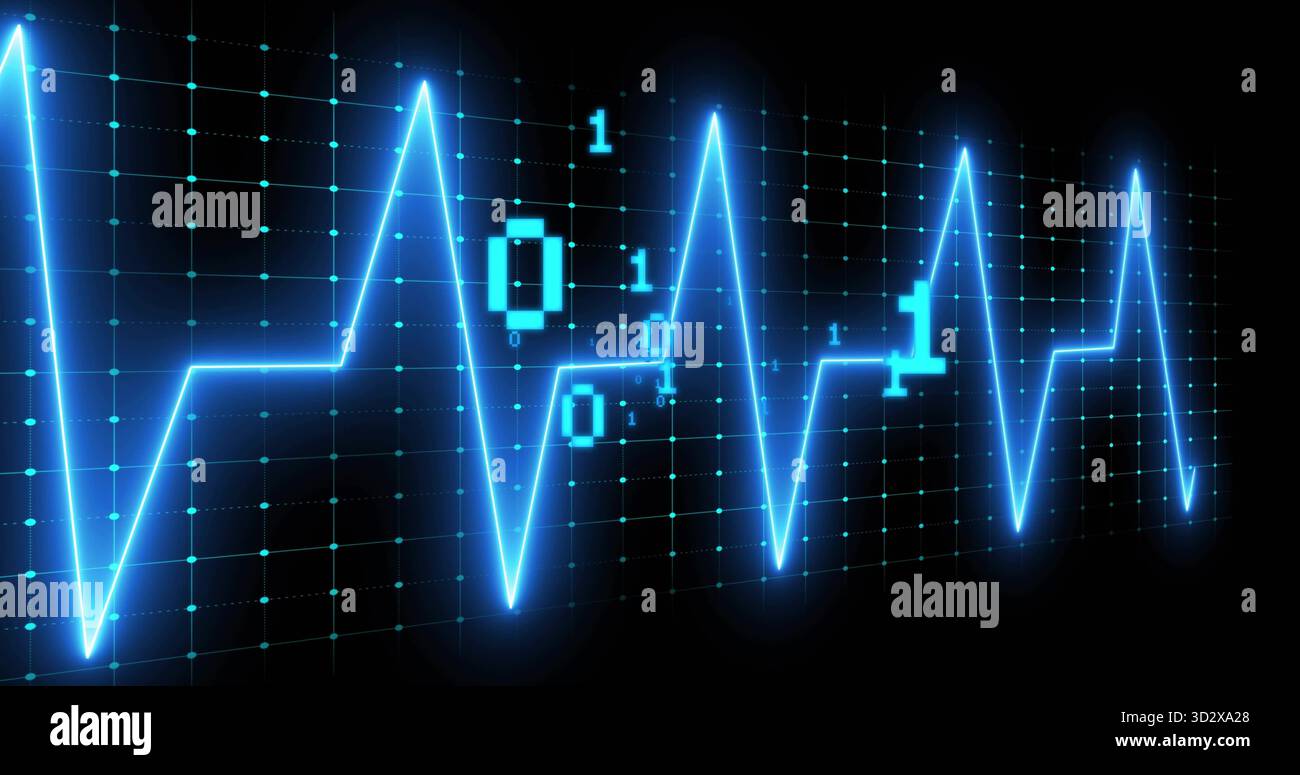 Pulsing neon blue ekg hi-res stock photography and images - Alamy
