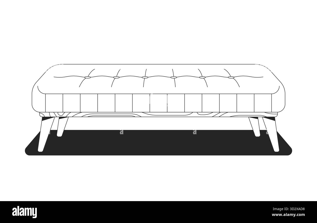 Elegant tufted bedroom bench 2D line object Stock Vector Image & Art ...