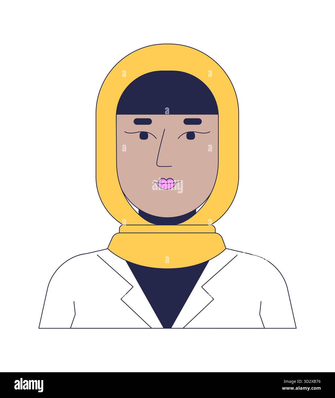 Professional arab muslim woman in hijab and lab coat 2D avatar human ...