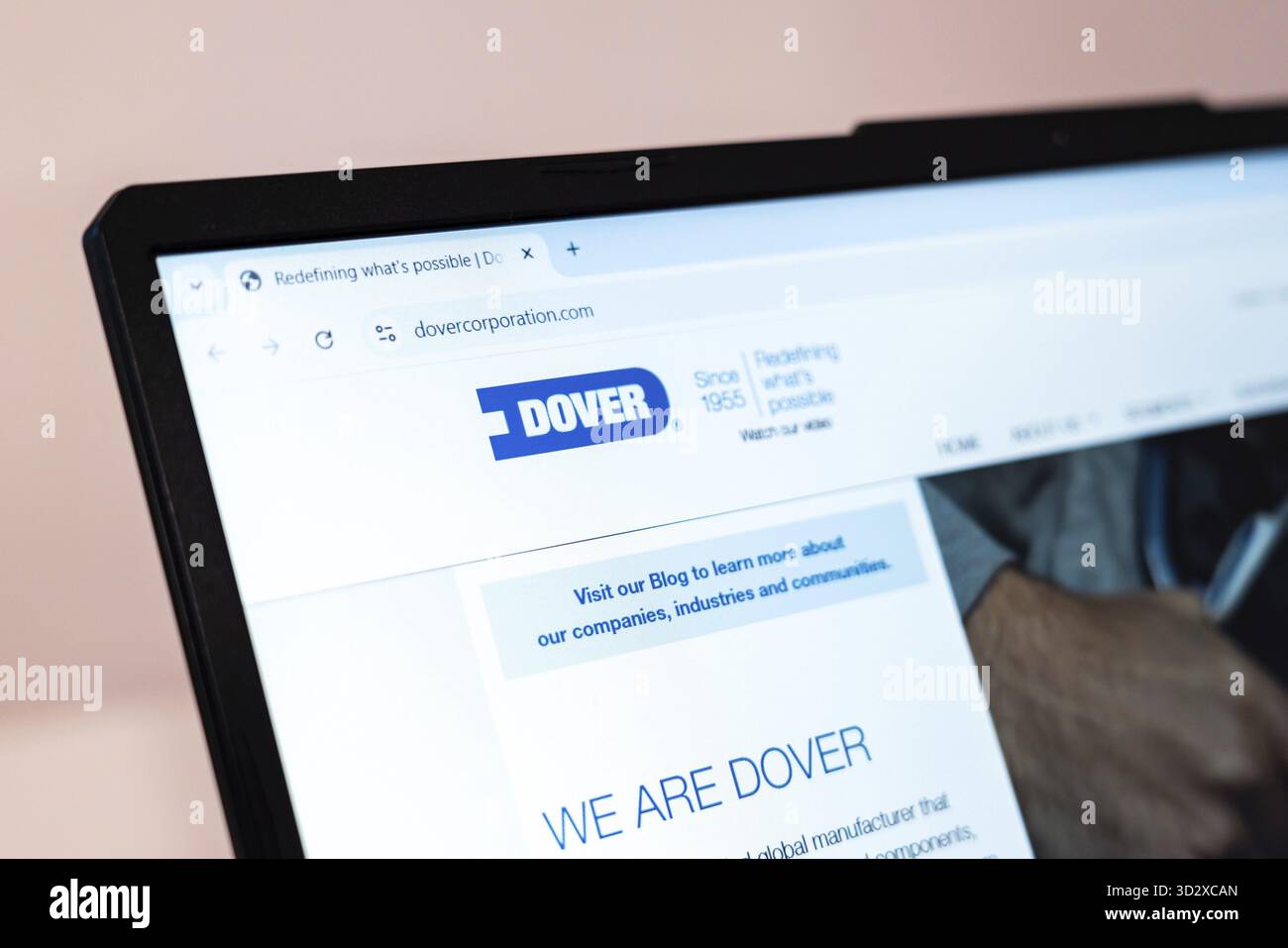 New York, USA - January 01, 2025: Dover Corporation website displayed ...
