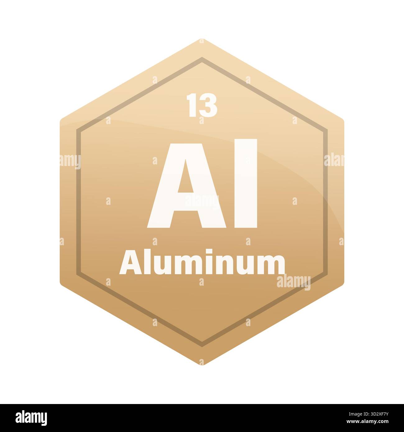 Aluminum chemical element tile. Atomic number thirteen. Al sign Vector ...