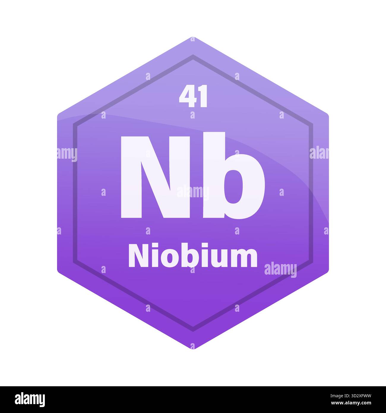 Niobium chemical element tile. Atomic number 41. Nb chemical sign. Dark ...