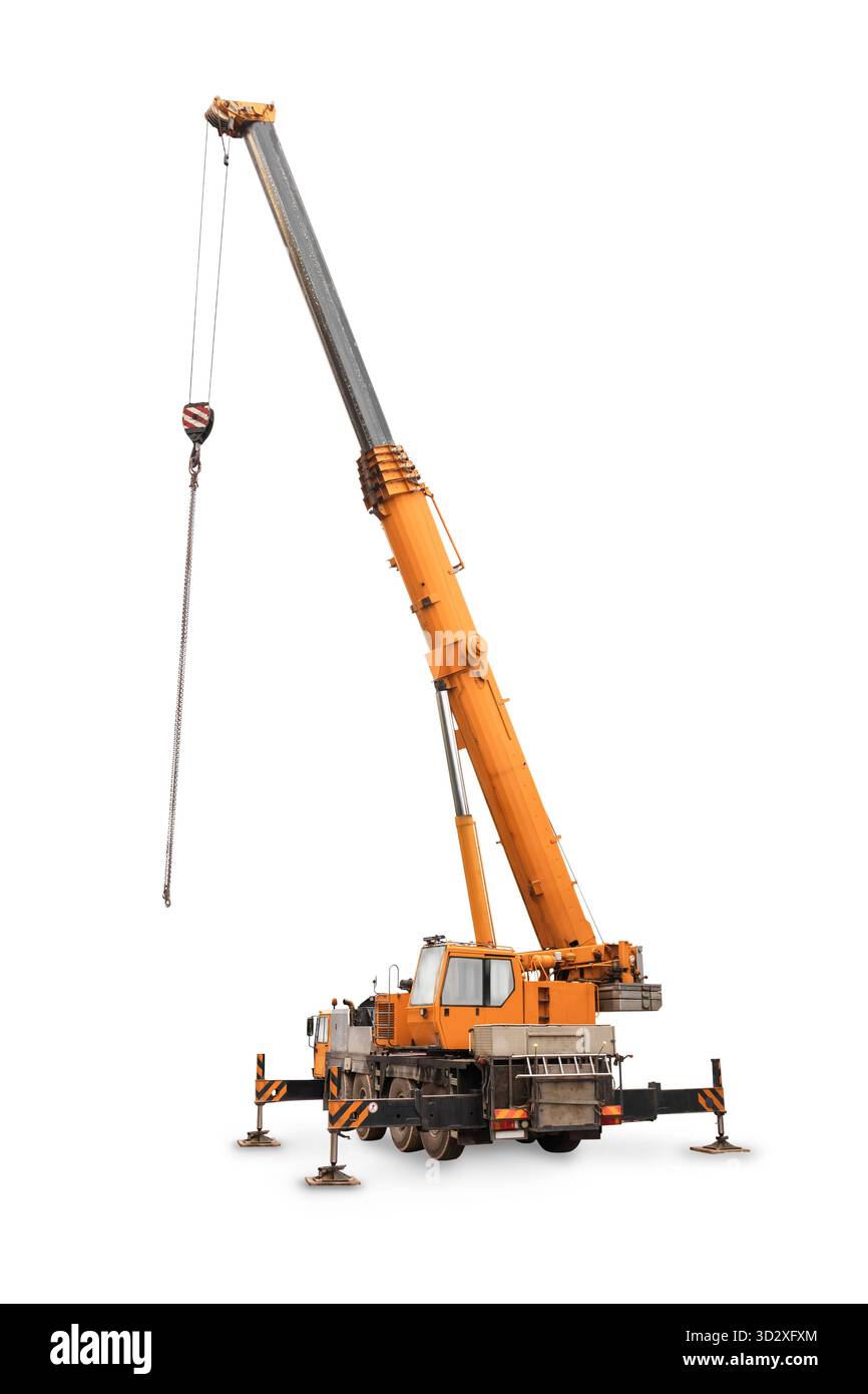 Hook boom lifting machinery Cut Out Stock Images & Pictures - Alamy